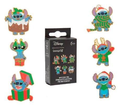 Disney by Loungefly Emalj Pins Blind Box Stitch Holiday Display ...